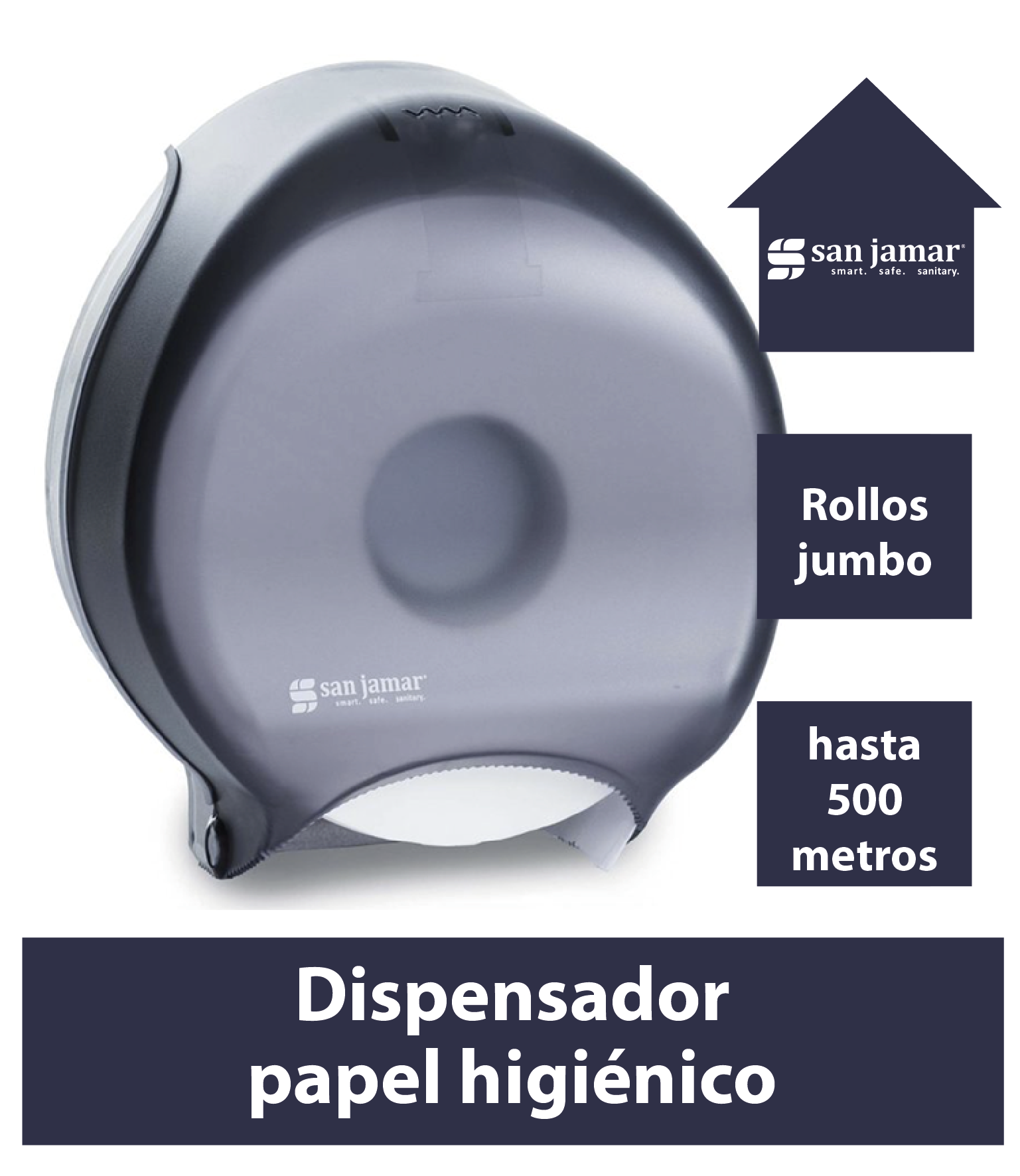 SAN JAMAR Dispensador de Papel Higiénico Jumbo