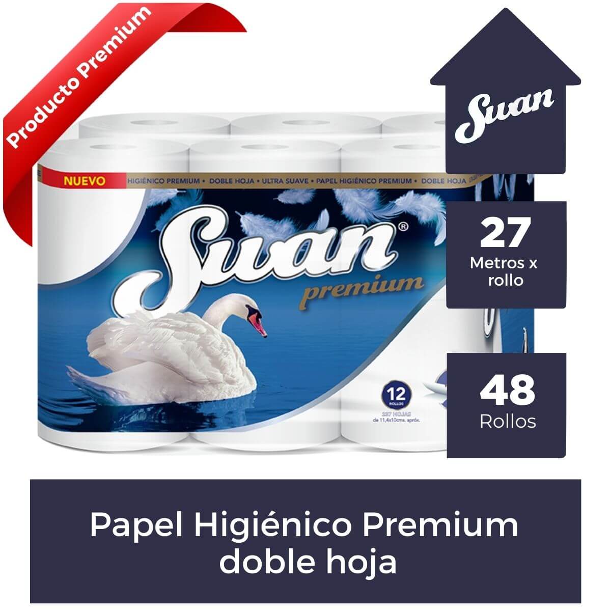 PAPEL HIGIÉNICO DOBLE HOJA ULTRA SUAVIDAD SWAN PREMIUM | Papeles Bianca